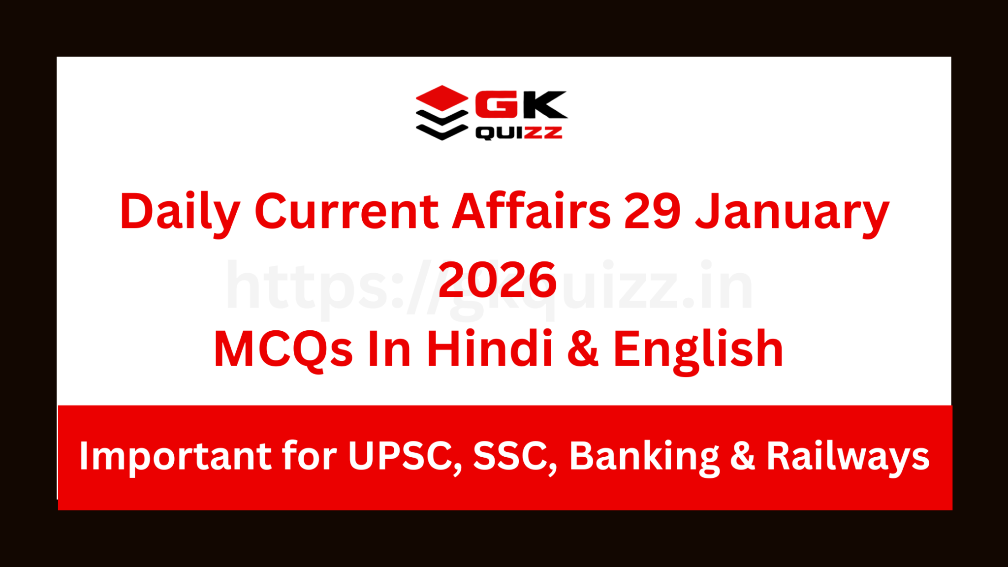 Daily Current Affairs 29 January 2026 Mcqs Gkquizz In